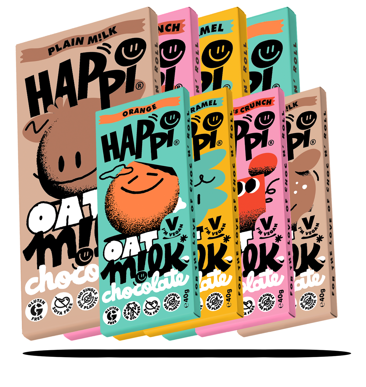 Vegan Friendly Mixed Size Chocolate Bar Bundle - Happi Choc